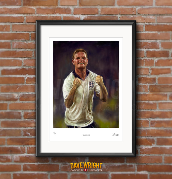 'Gazza' Limited edition art print. (A4 size 297mm x 210mm) or A3 size ...